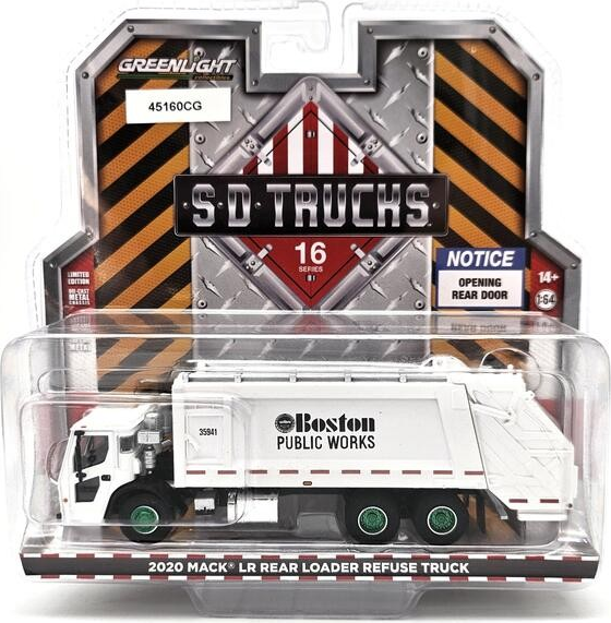 2020 Mack LR Rear Loader Truck in 1:64 scale w/ RARE Green Wheels by Greenlight