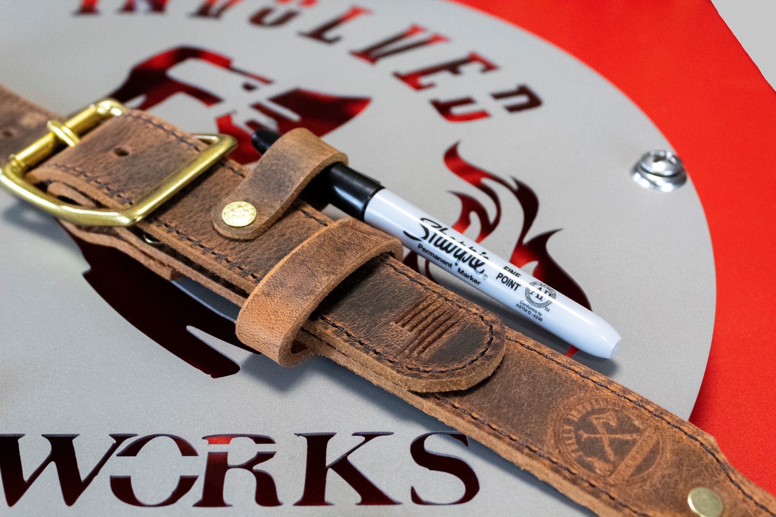 Radio Strap Pen Holder by Fully Involved Leatherworks