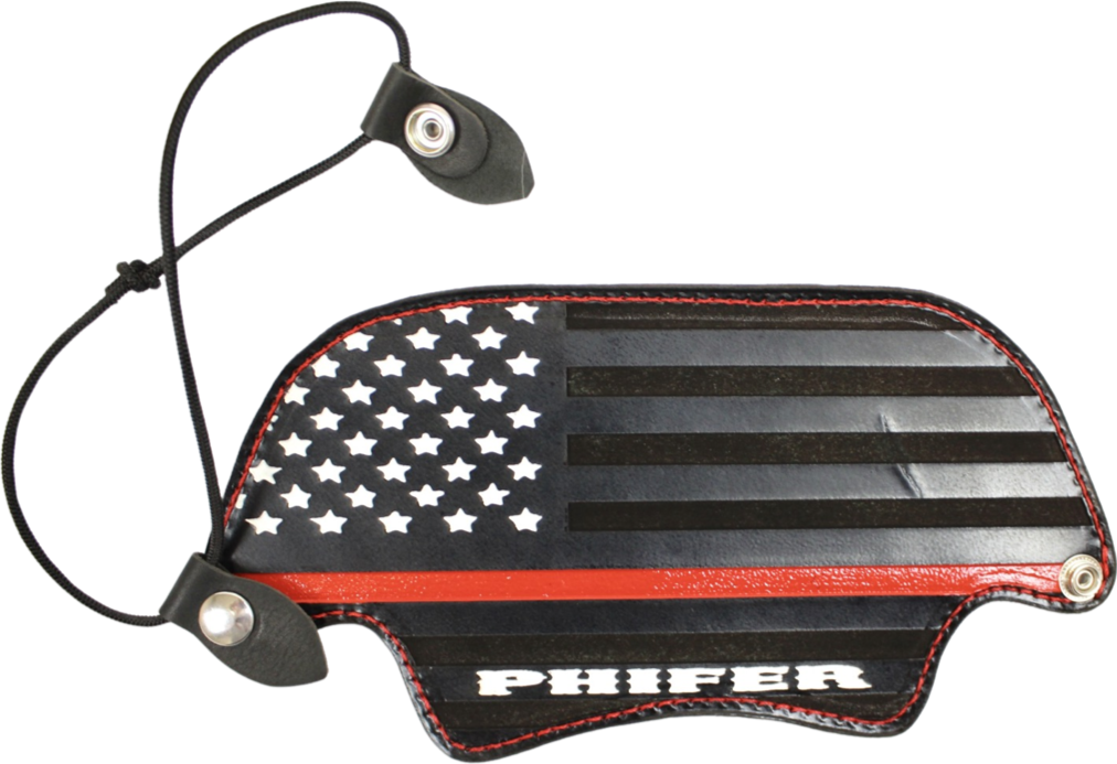 Custom Thin Red Line SCBA Scott Mask Shield by Fully Involved Leatherworks