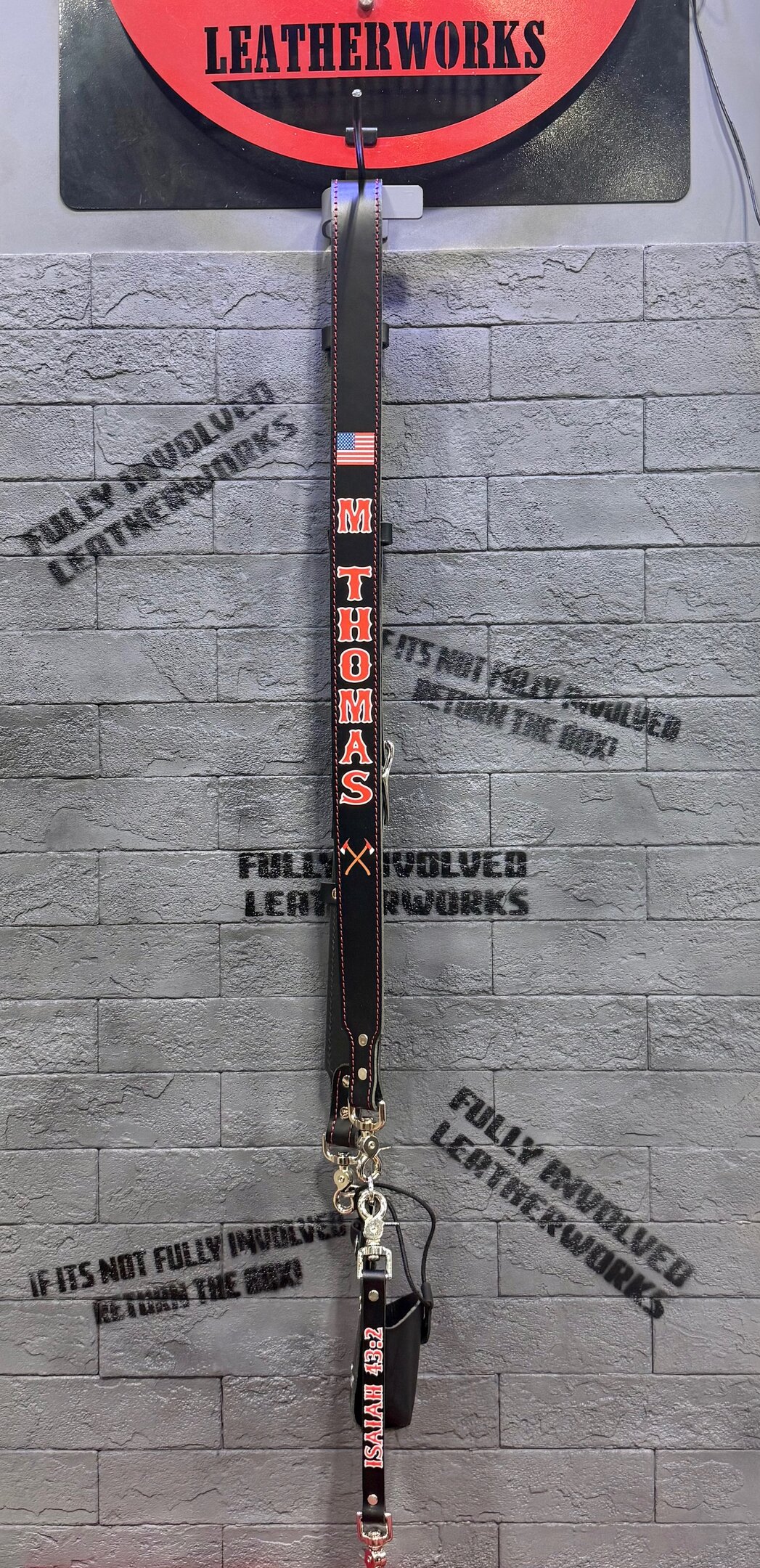 Black Flashover Graphix Custom Leather Radio Strap by Fully Involved ...