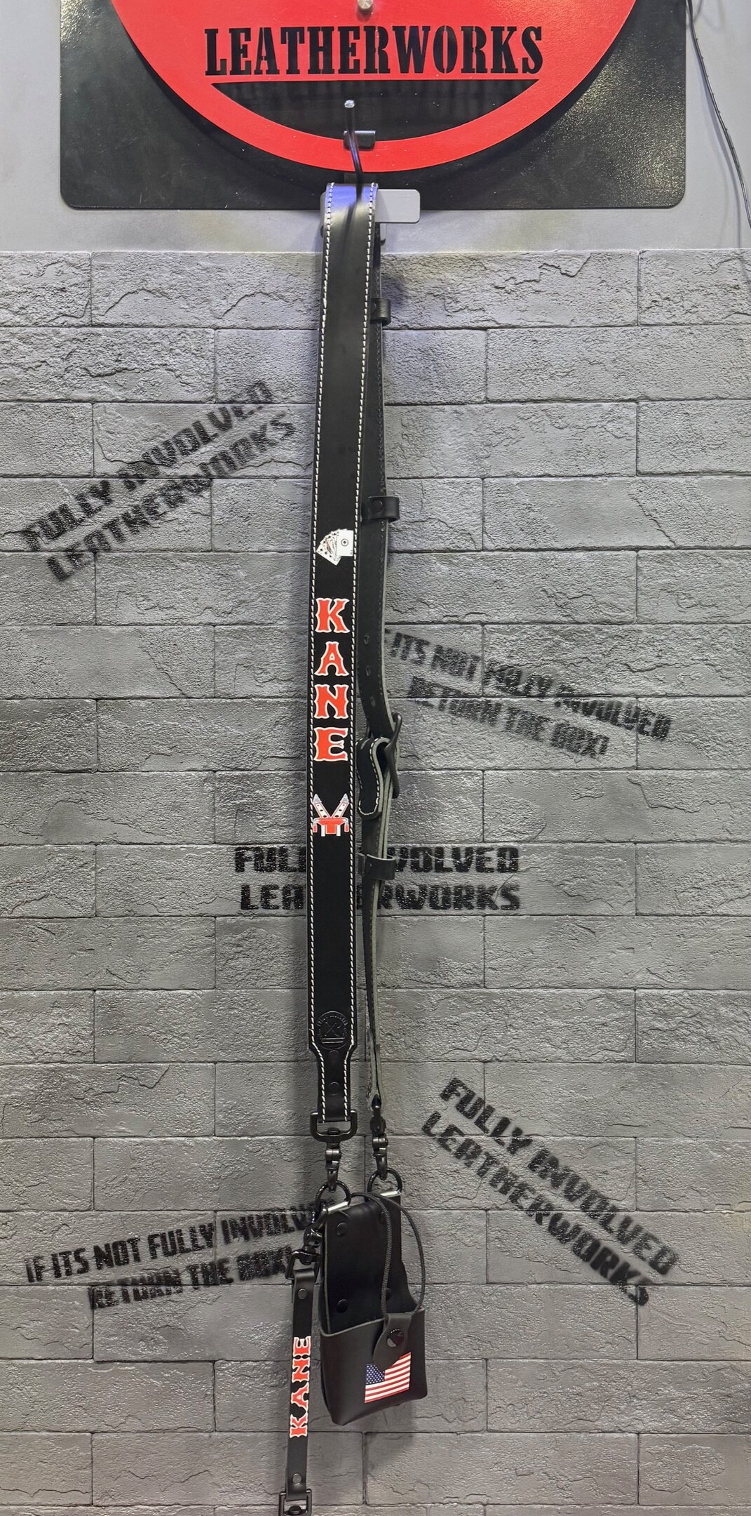 Black Flashover Graphix Custom Leather Radio Strap by Fully Involved ...