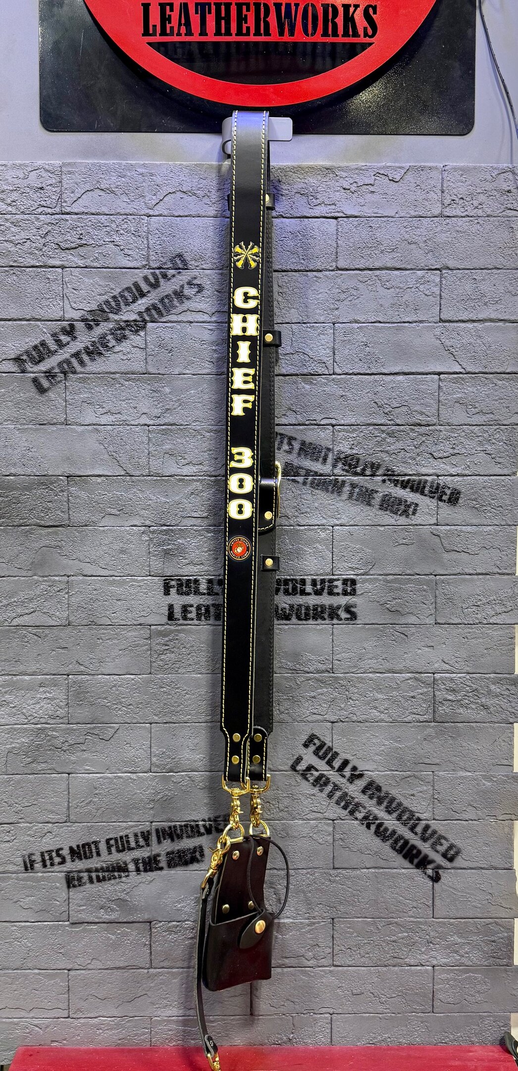 Black Flashover Graphix Custom Leather Radio Strap by Fully Involved ...