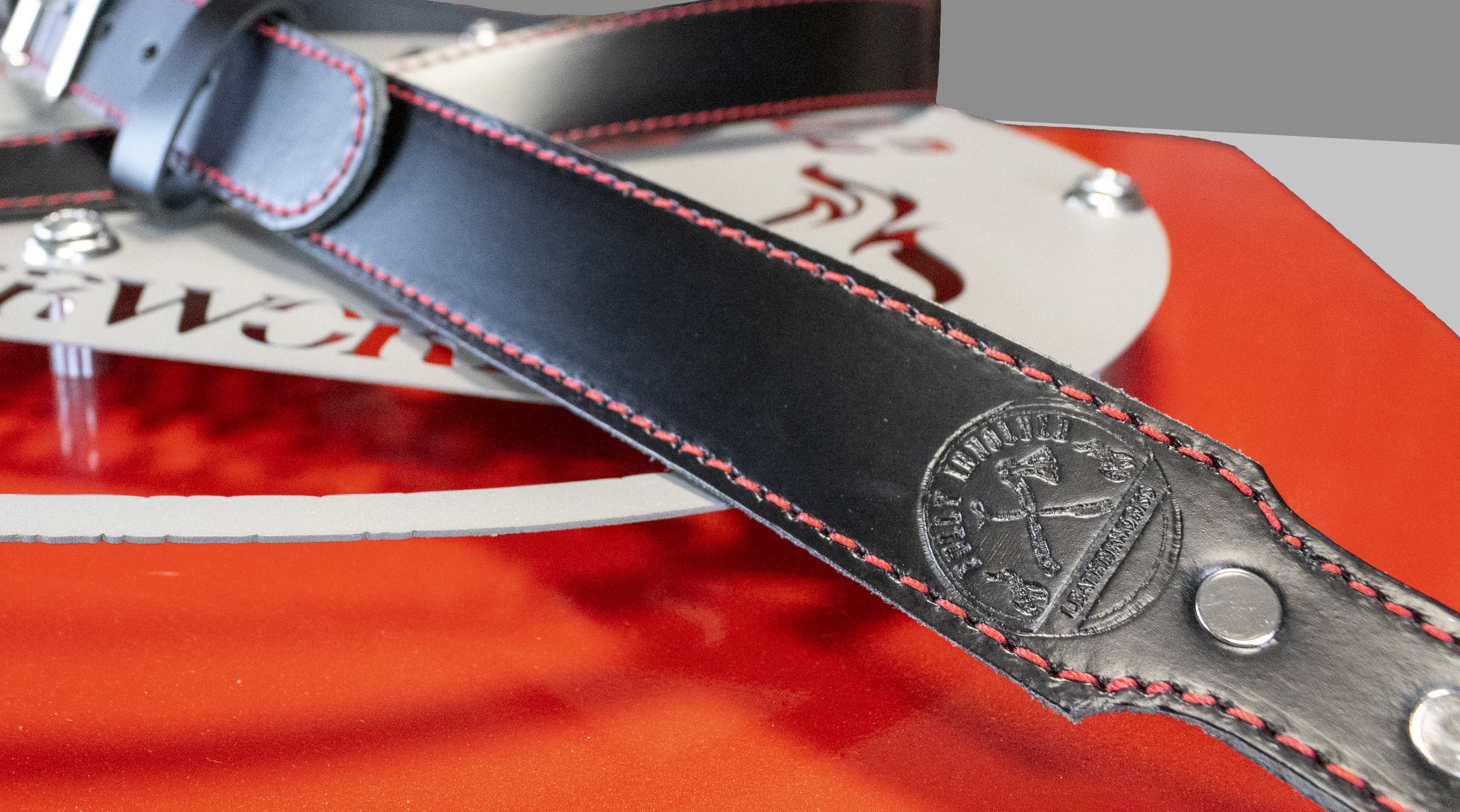 Black Leather Firefighter Radio Strap with Holster