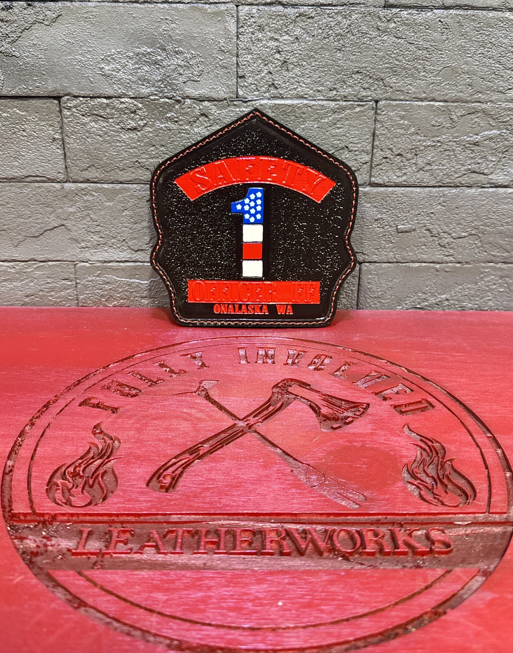 American Flag Custom Firefighter Custom Leather Fire Helmet Shield ...