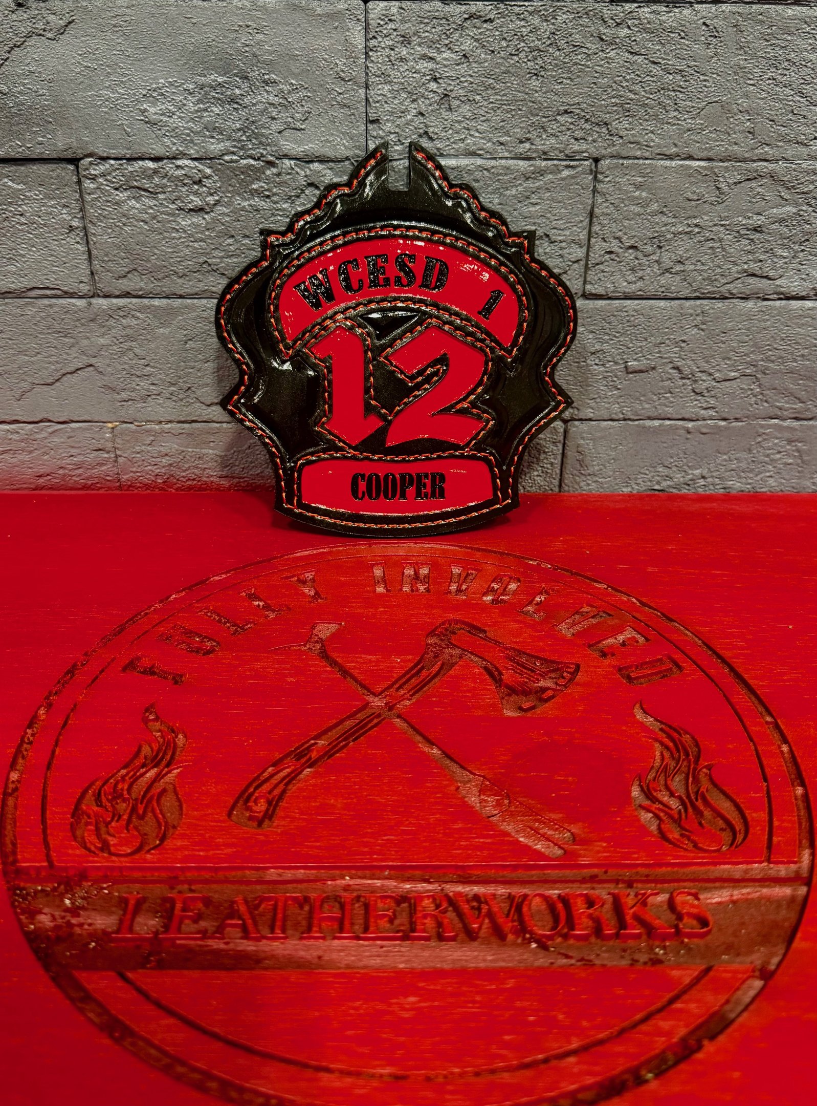 "FIL" Firefighter Custom Leather Fire Helmet Shield Front by Fully ...