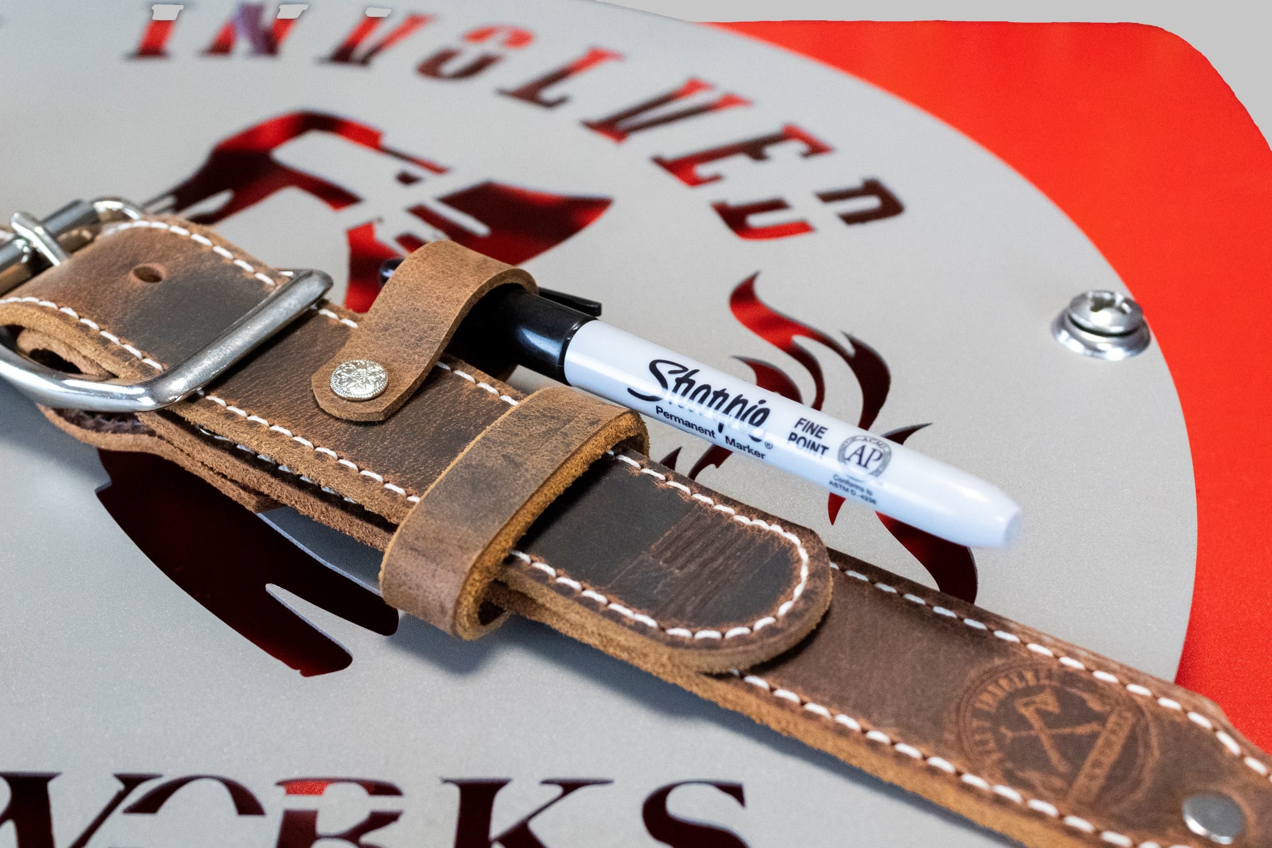 Radio Strap Pen Holder by Fully Involved Leatherworks