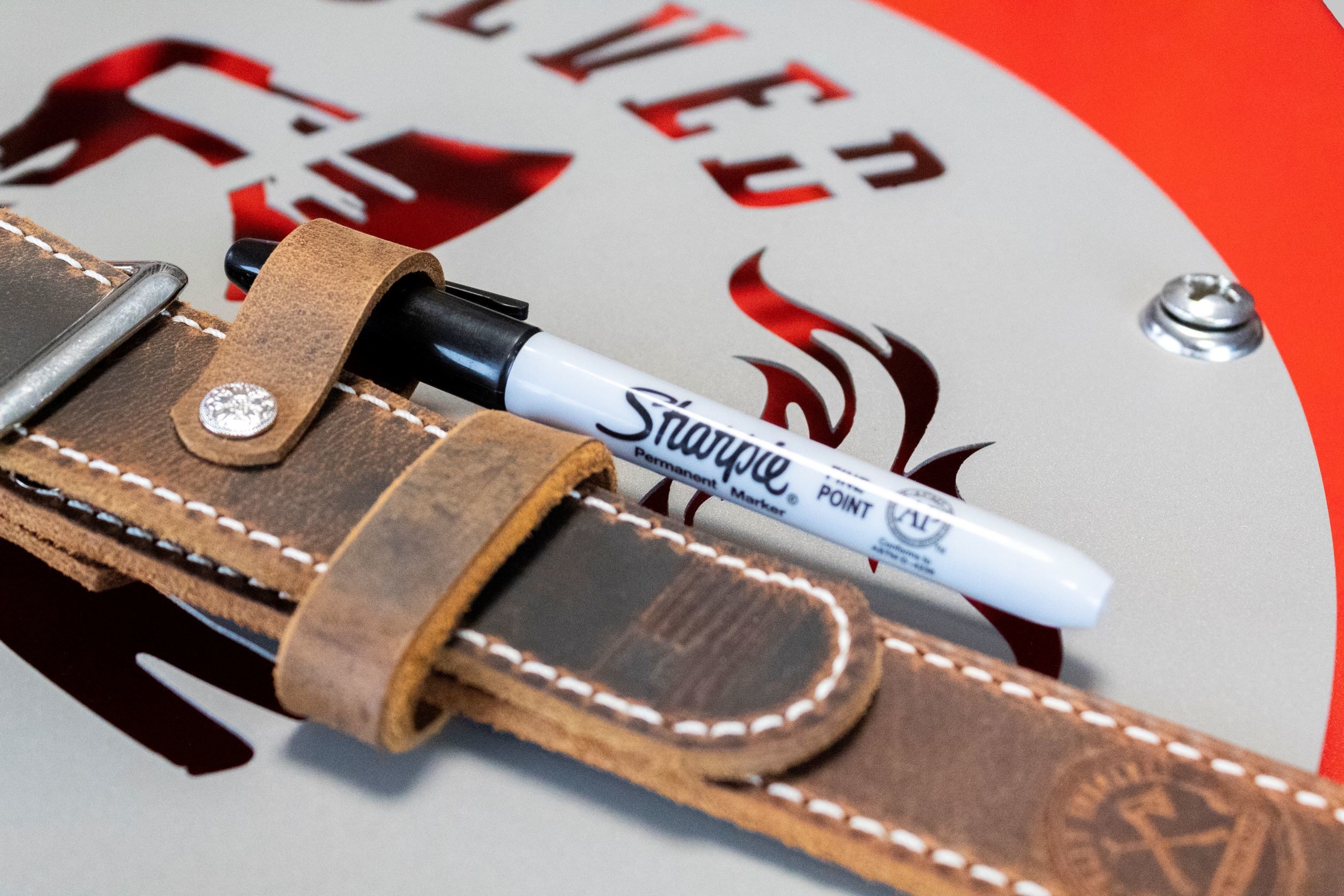 Radio Strap Pen Holder by Fully Involved Leatherworks