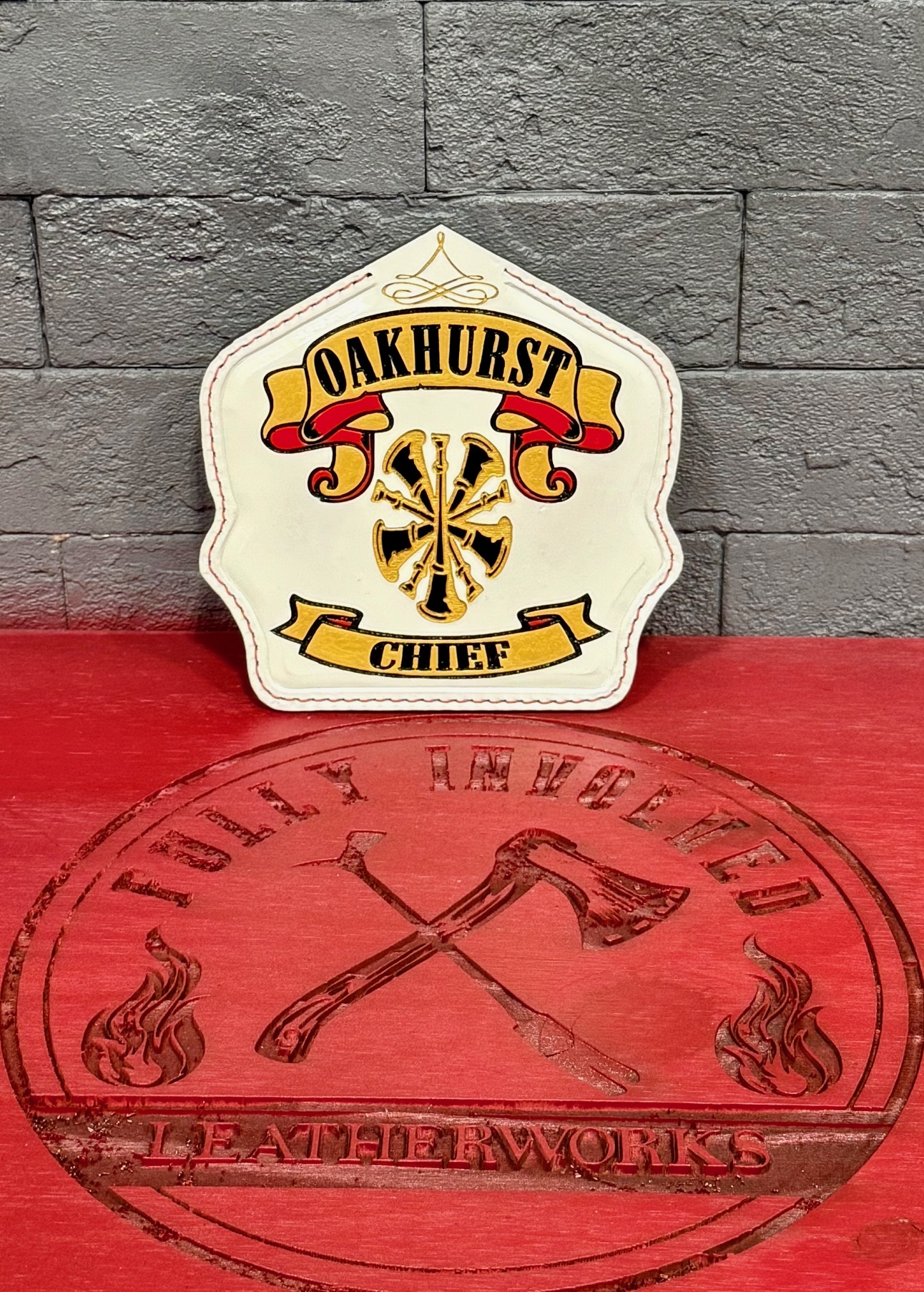 "The Battalion" Custom Leather Fire Helmet Shield Front by Fully ...