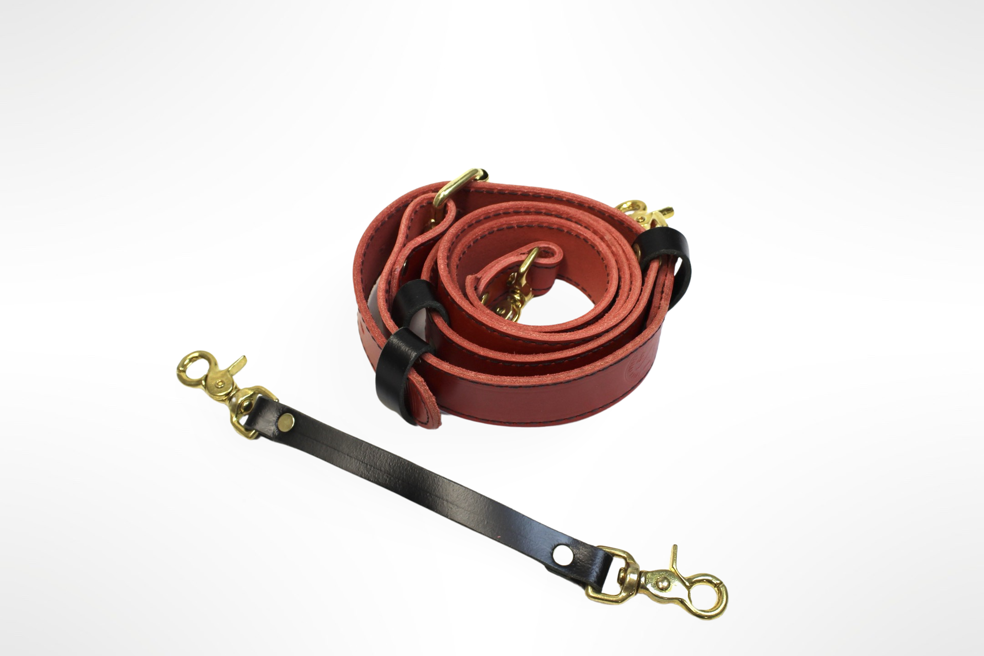 Red Leather Firefighter Radio Strap with Holster