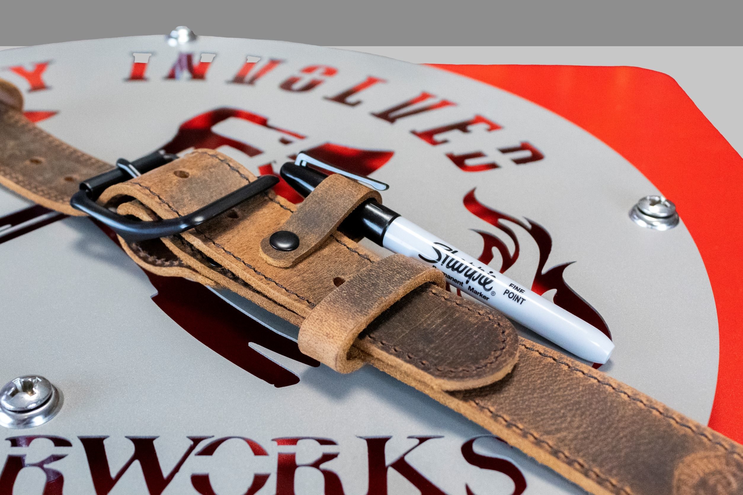 Radio Strap Pen Holder by Fully Involved Leatherworks