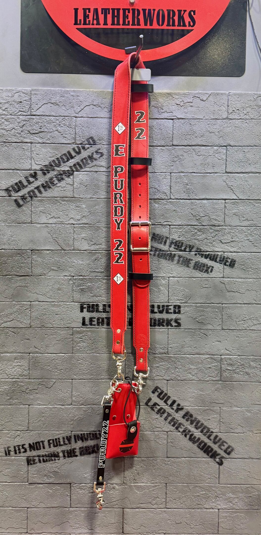 Red Flashover Graphix Custom Leather Radio Strap by Fully Involved ...