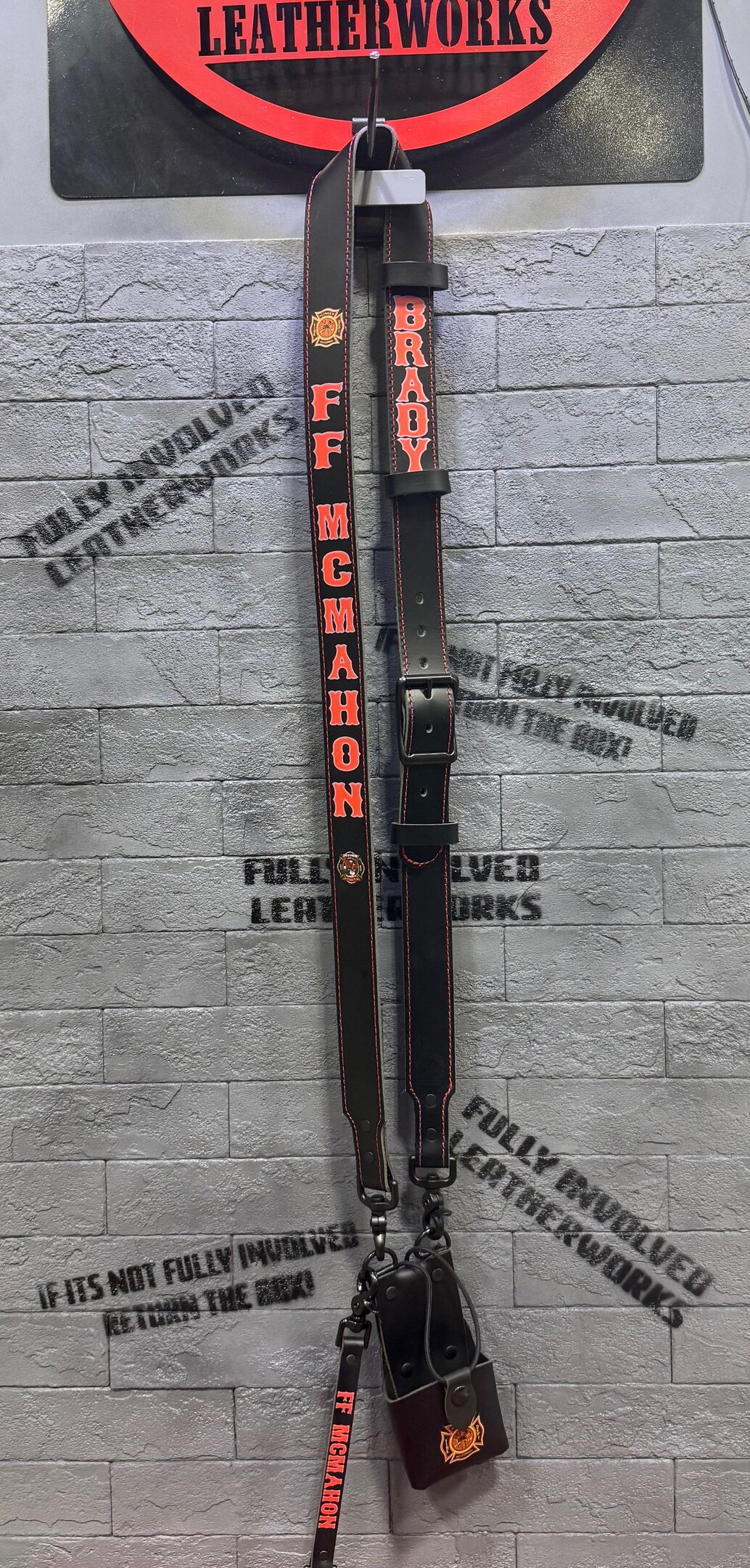 Black Flashover Graphix Custom Leather Radio Strap by Fully Involved ...
