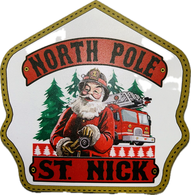 Flashover Graphix Christmas Special Leather Fire Helmet Shield by Fully ...