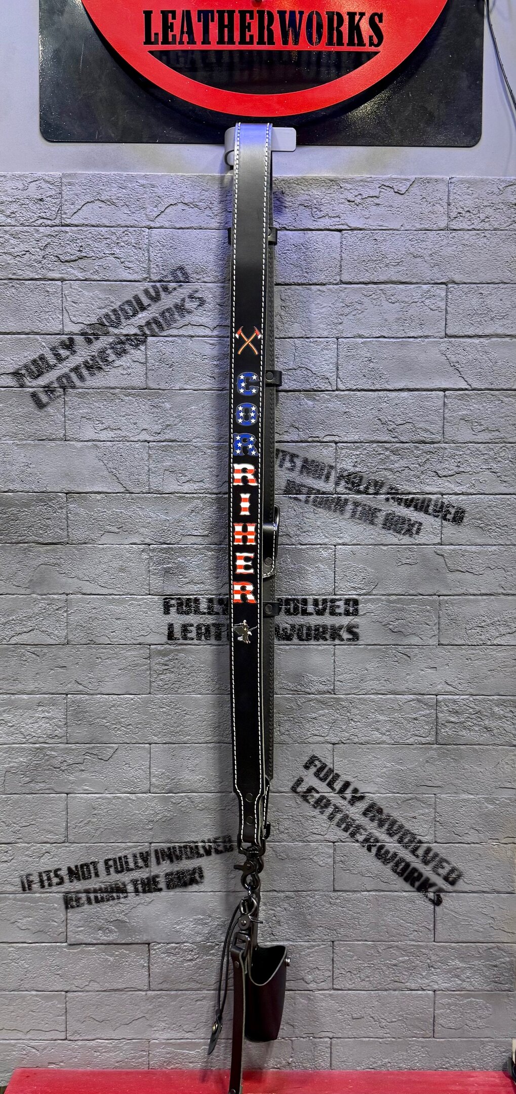 Black Flashover Graphix Custom Leather Radio Strap by Fully Involved ...