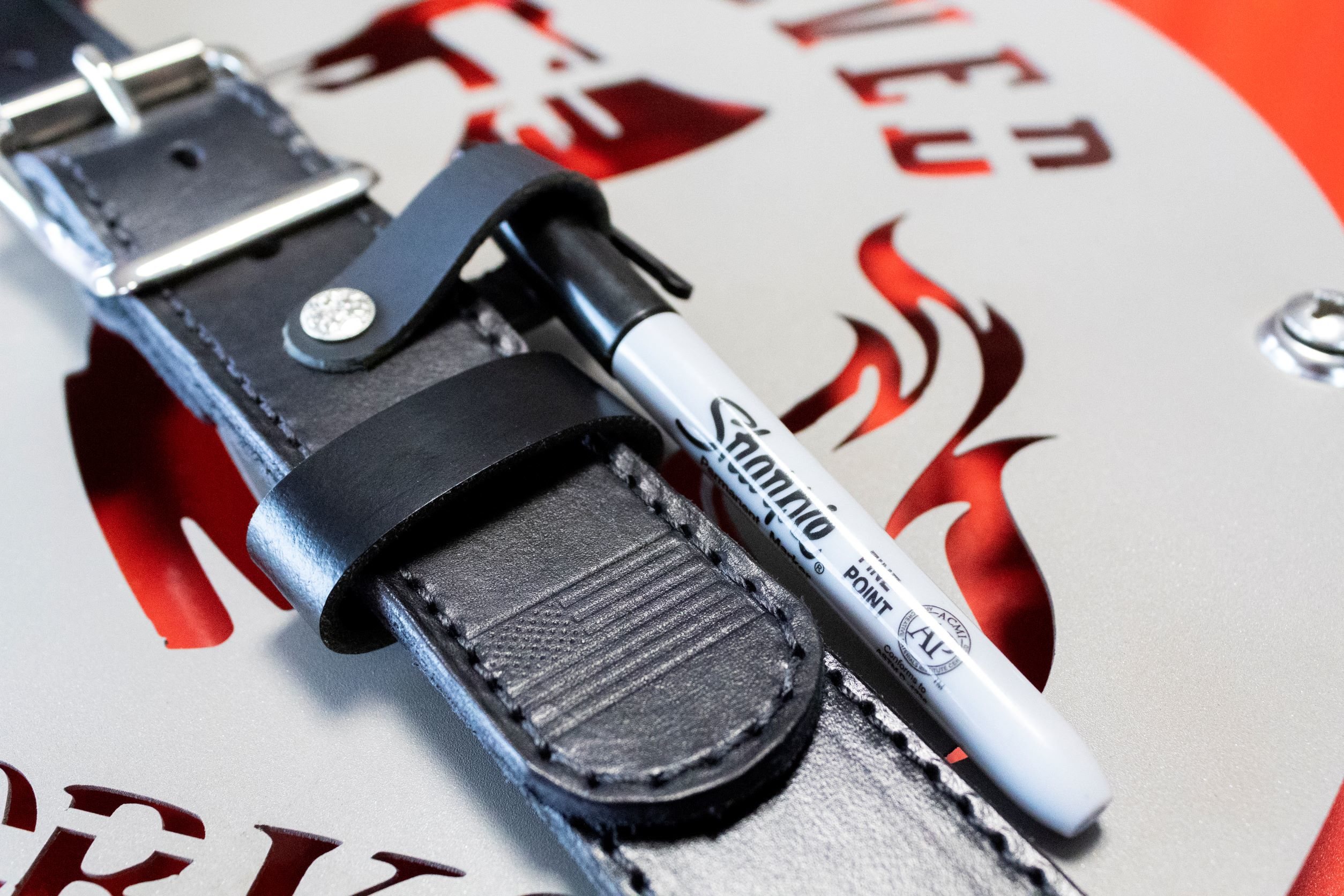 Radio Strap Pen Holder by Fully Involved Leatherworks