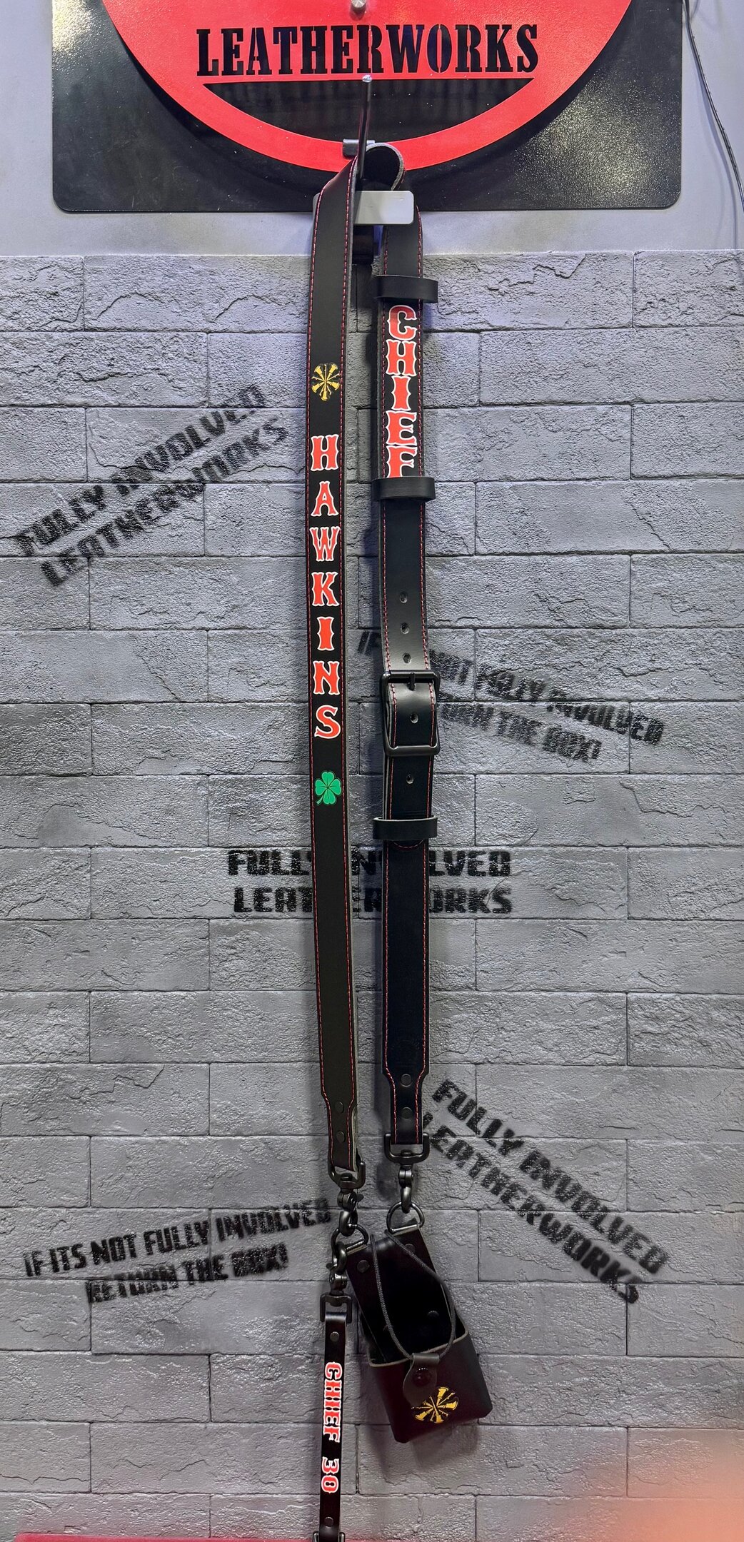 Black Flashover Graphix Custom Leather Radio Strap by Fully Involved ...