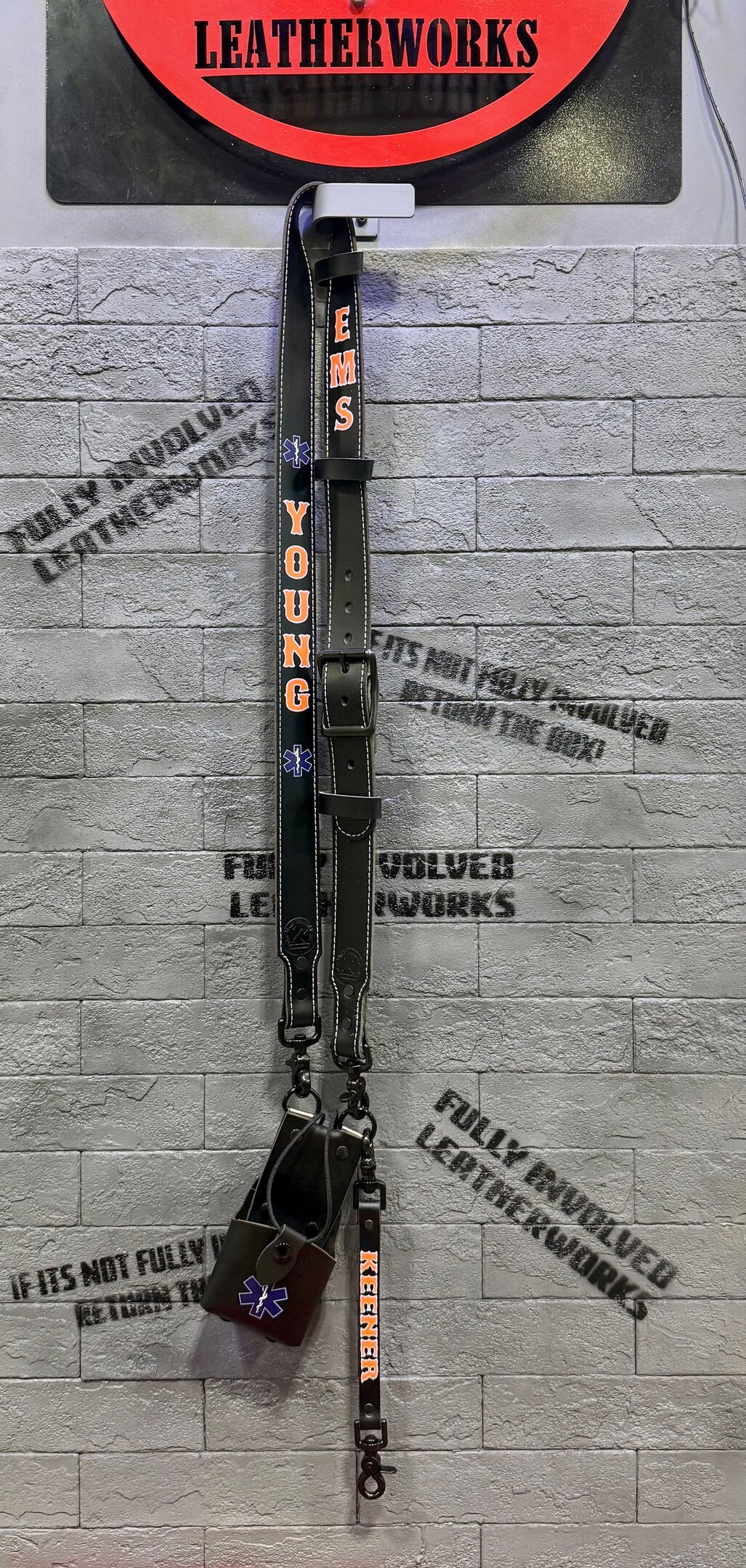 Black Flashover Graphix Custom Leather Radio Strap by Fully Involved ...