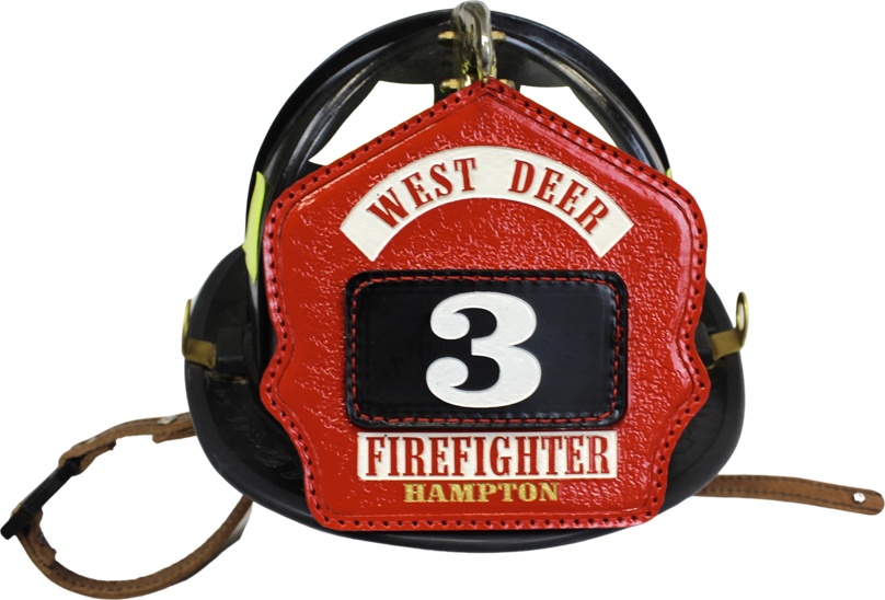 Custom Firefighter Passport Leather Fire Helmet Shield Front by Fully ...