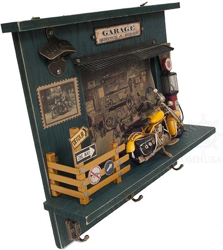 Vintage Harley Motorcycle Shadow Box on Wood Frame by Old Modern ...