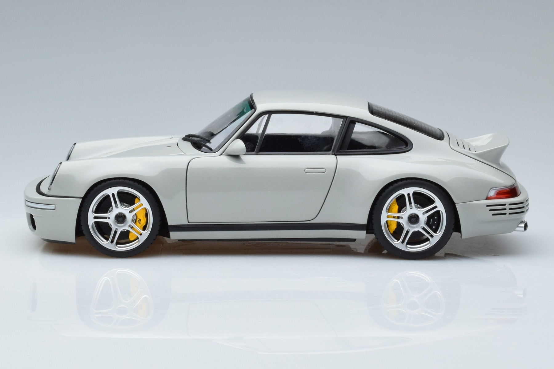 2018 RUF Porsche 911 964 SCR Coupe Chalk Grey in 1:18 scale by Almost Real