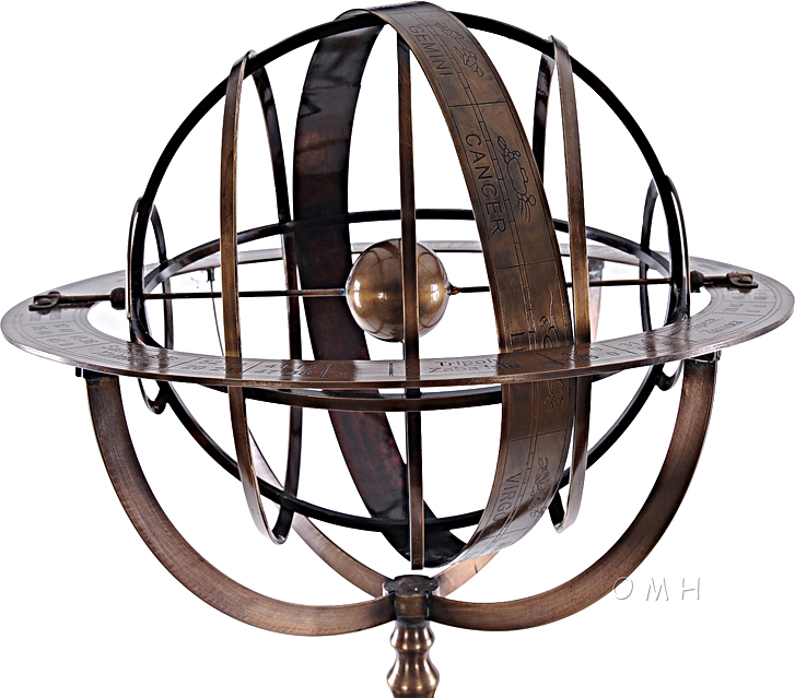 Brass Armillary With Wood Stand by Old Modern Handicrafts by Old Modern ...