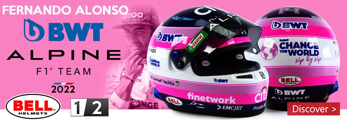 FERNANDO ALONSO Helmet ALPINE F1 TEAM 2022 in 1:2 scale by Bell by Bell