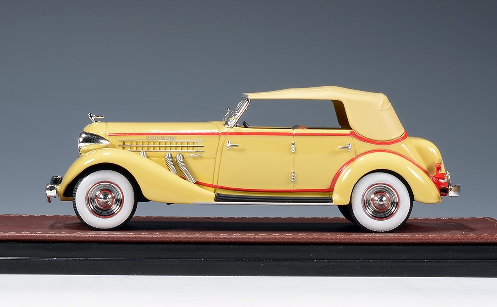 1935 Auburn 851 SuperCharged Phaeton Closed Roof Yellow in 1:43 scale ...