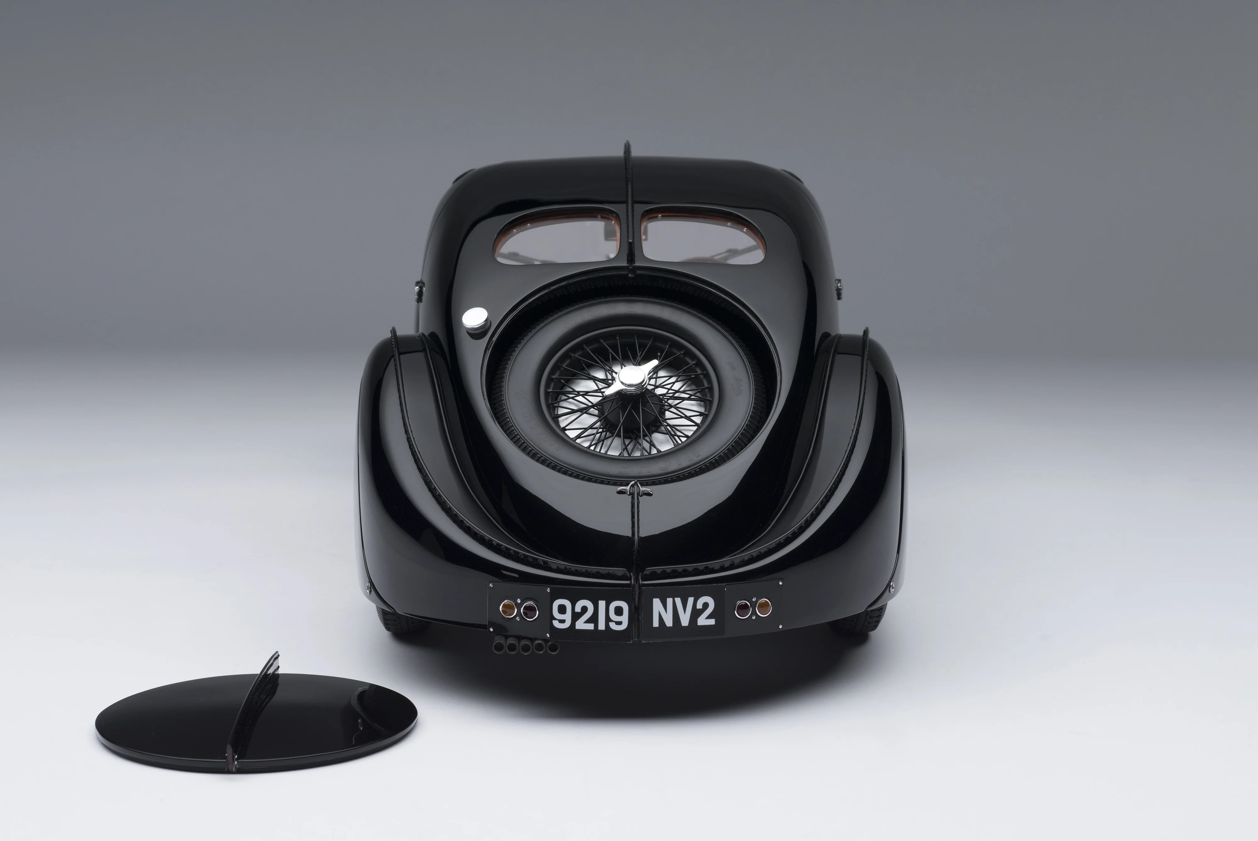 1936 Bugatti 57SC Atlantic La Voiture Noire in 1:8 scale by Amalgam