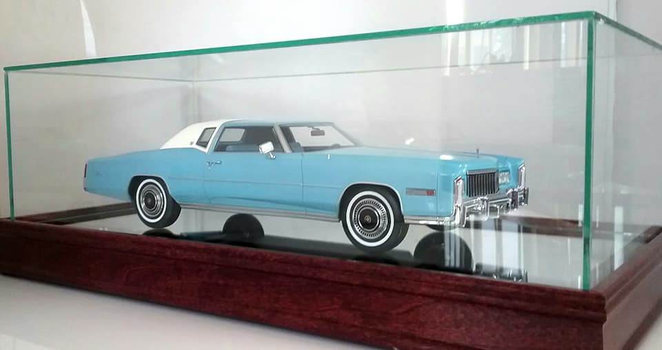 The Glass, Wood, and Mirrored Display Case for larger 1:18 Scale Models ...
