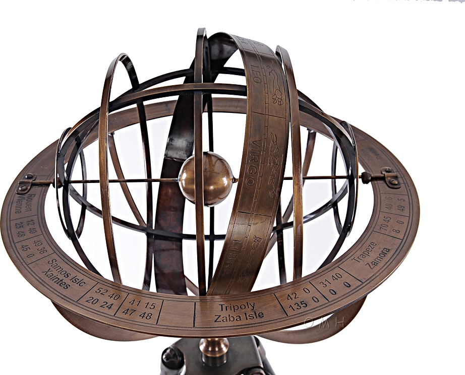 Brass Armillary With Wood Stand by Old Modern Handicrafts by Old Modern ...