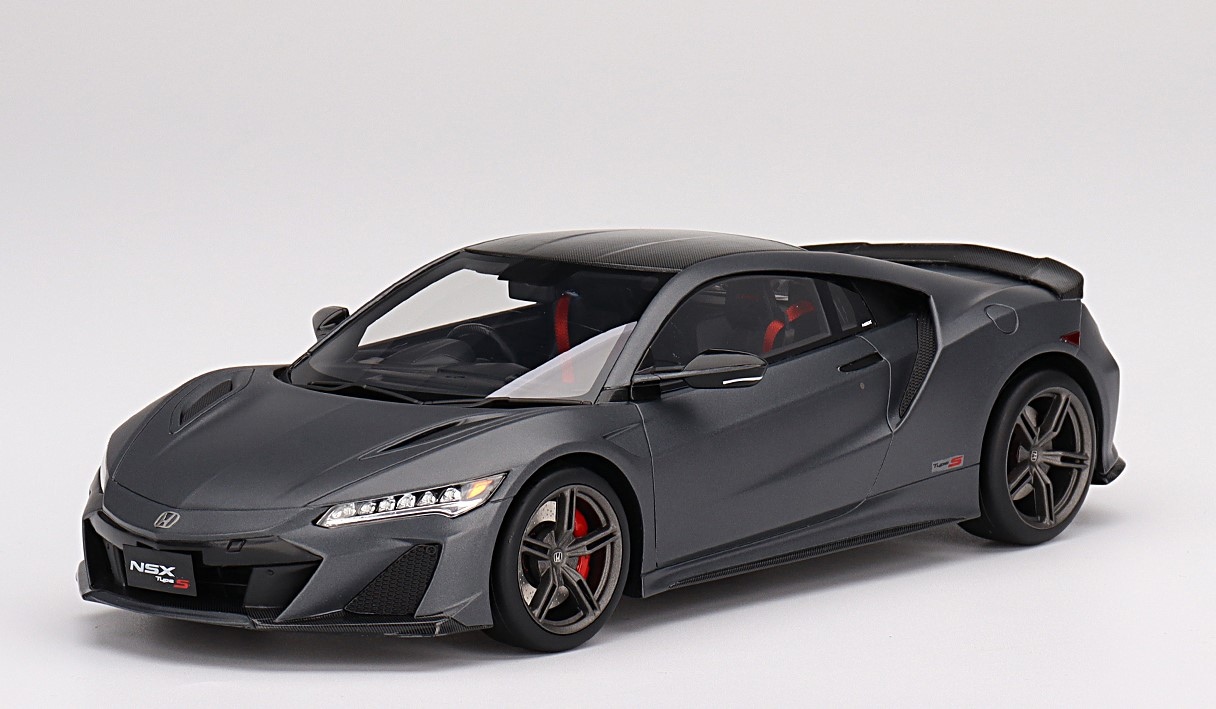 Honda NSX Type S 2022 Gotham Gray Matte in 1:18 scale RHD by Topspeed