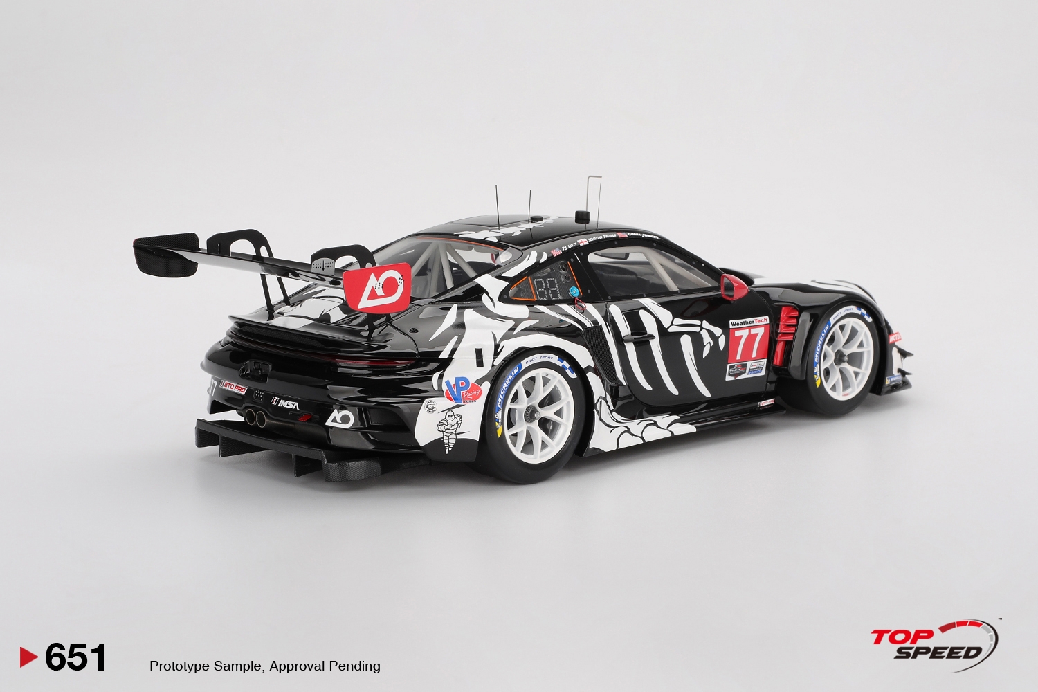 Porsche 911 GT3 R #77 AO Racing "Rexy Skeleton" 2025 IMSA Petit Le Mans ...