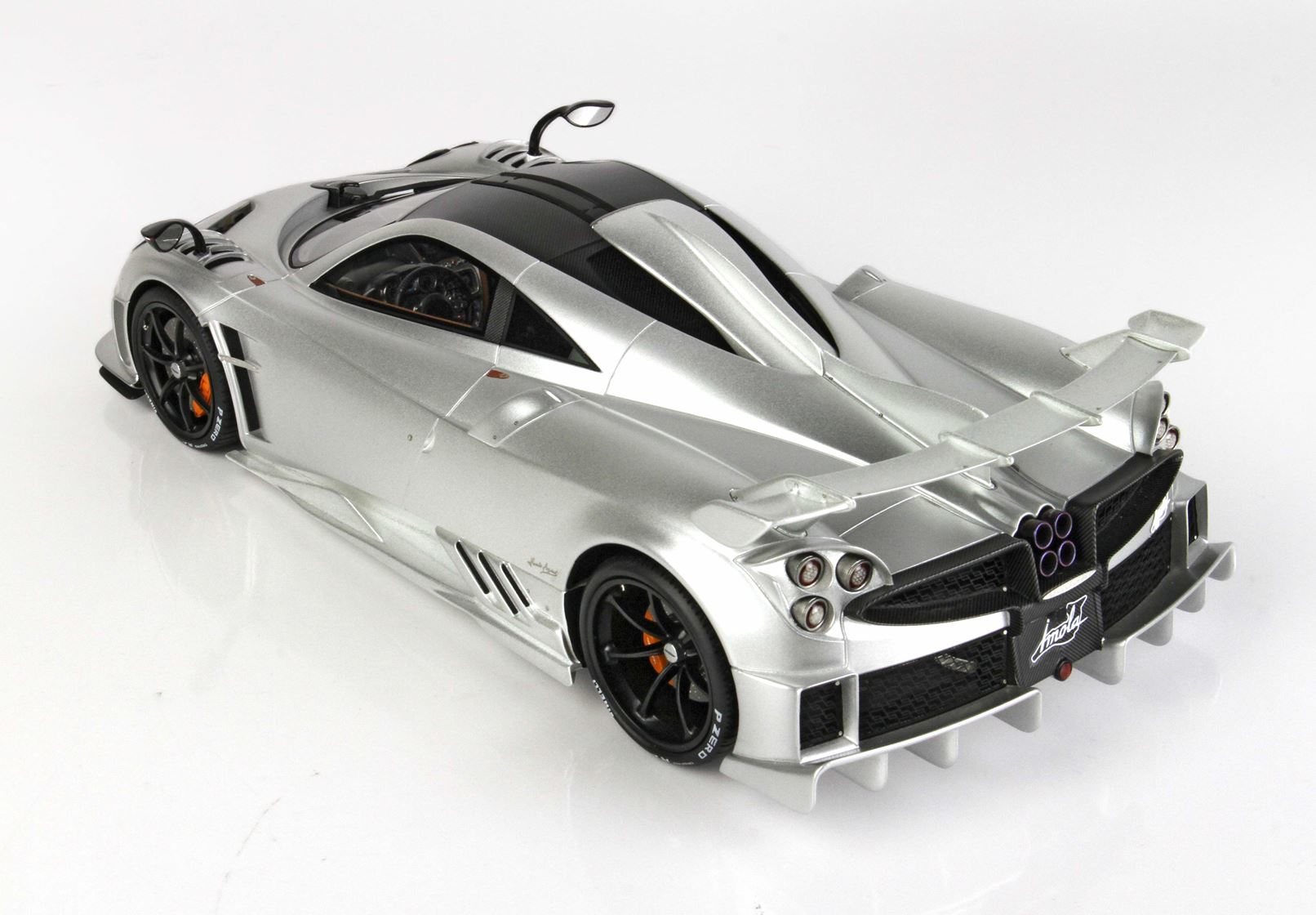 Pagani Imola Matt Silver with Display Case in 1:18 scale by BBR