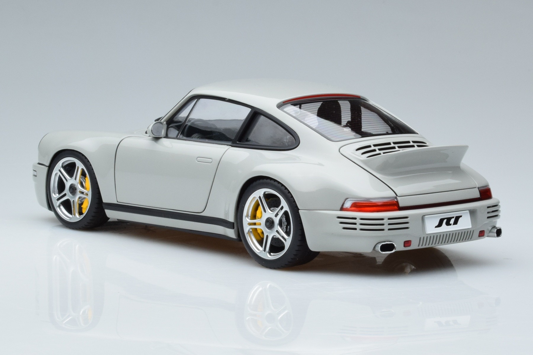 2018 RUF Porsche 911 964 SCR Coupe Chalk Grey in 1:18 scale by Almost Real