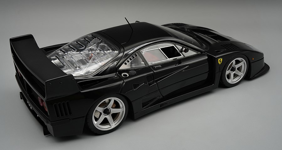 Ferrari F40 LM 1996 Press Version Gloss Black with 5 Spoke Silver Rims ...