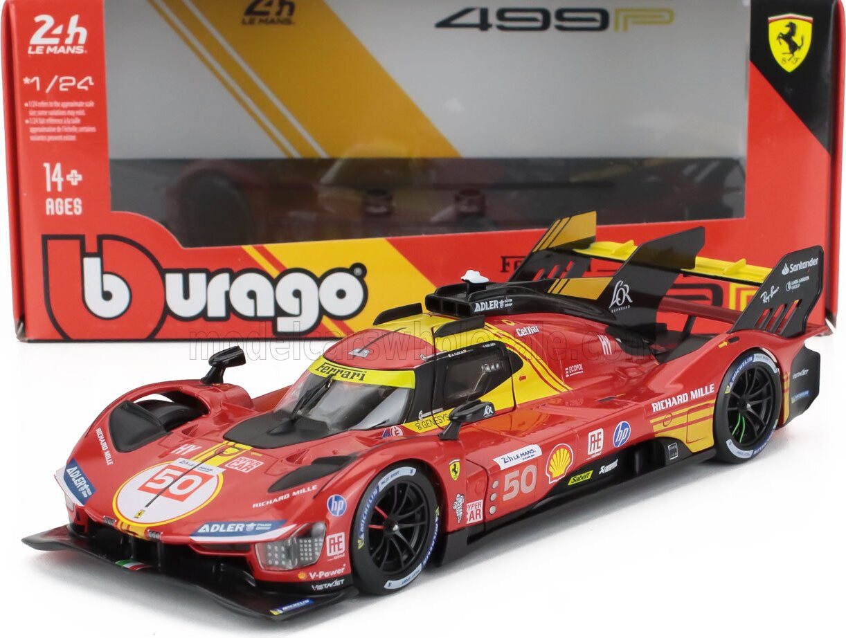 Ferrari 499P 3.0L V6 Turbo #50 Winner 2024 24h Le Mans in 1:24 scale by ...