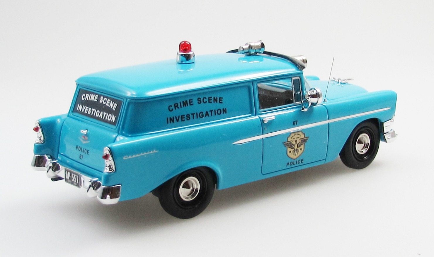 1956 Chevrolet 150 Panel van Police blue/black in 1:43 scale by Esval ...