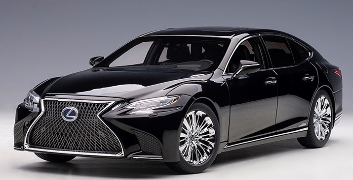 Lexus LS500h Black With Black Interior in 1:18 Scale by AUTOart by AUTOart