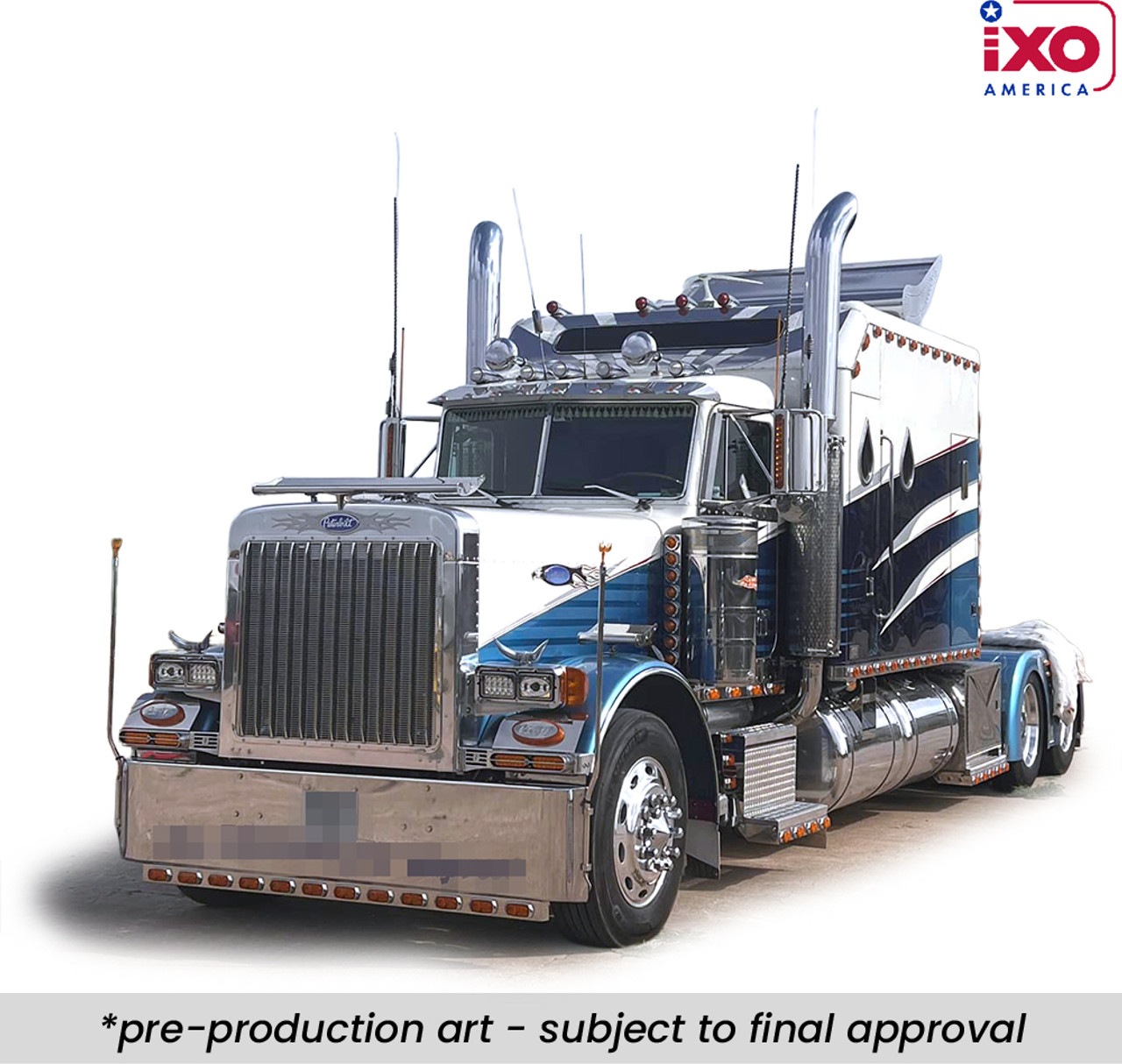 Peterbilt 379 Blue and White in 1:64 scale by IXO