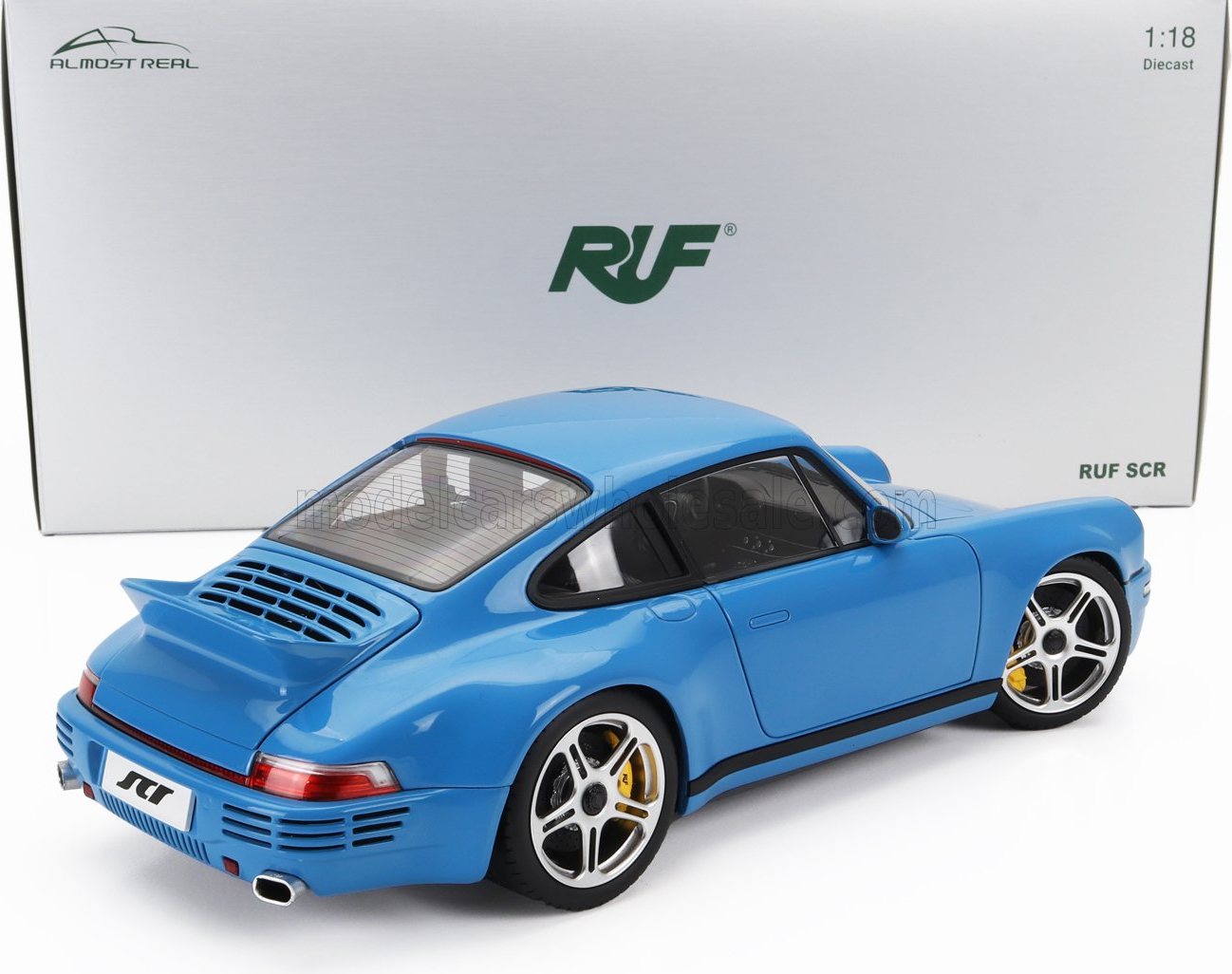 2018 RUF Porsche 911 964 SCR Coupe Mexico Blue in 1:18 scale by Almost Real