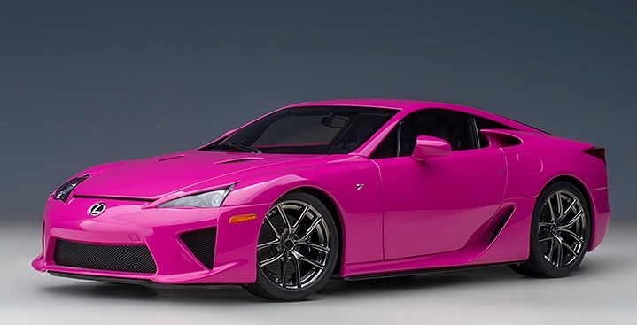 LEXUS LFA (PASSIONATE PINK) in 1:18 scale by AUTOart