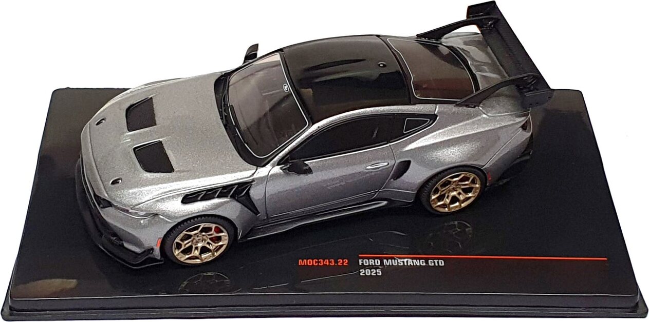 2025 Ford Mustang GTD Metallic Grey in 1:43 scale by IXO
