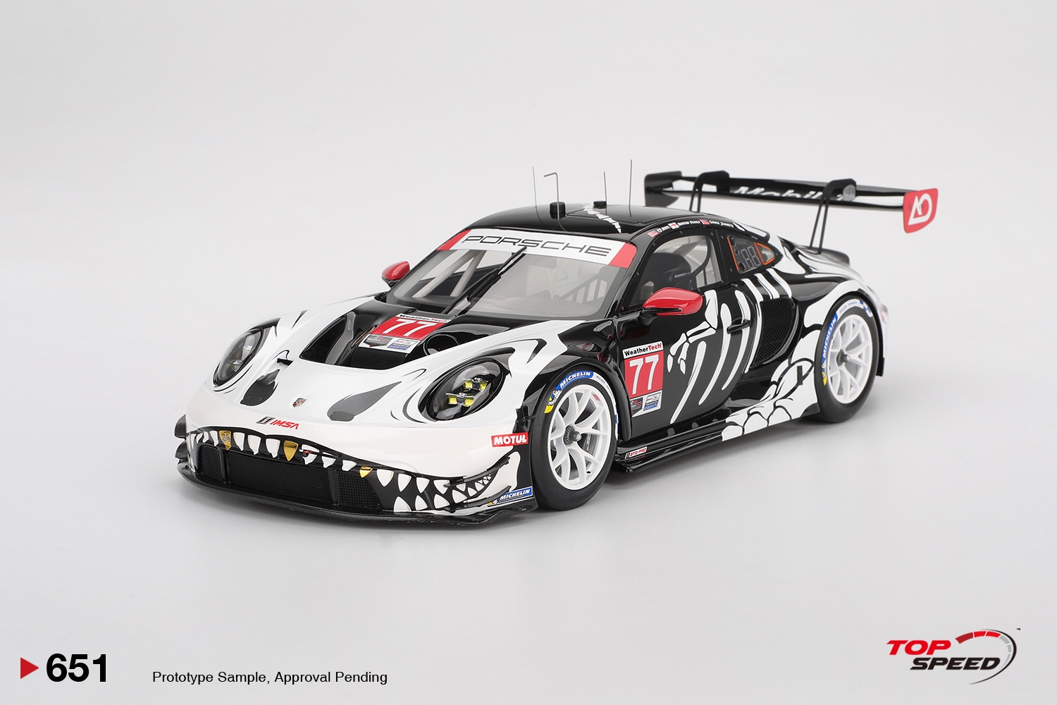 Porsche 911 GT3 R #77 AO Racing "Rexy Skeleton" 2025 IMSA Petit Le Mans ...