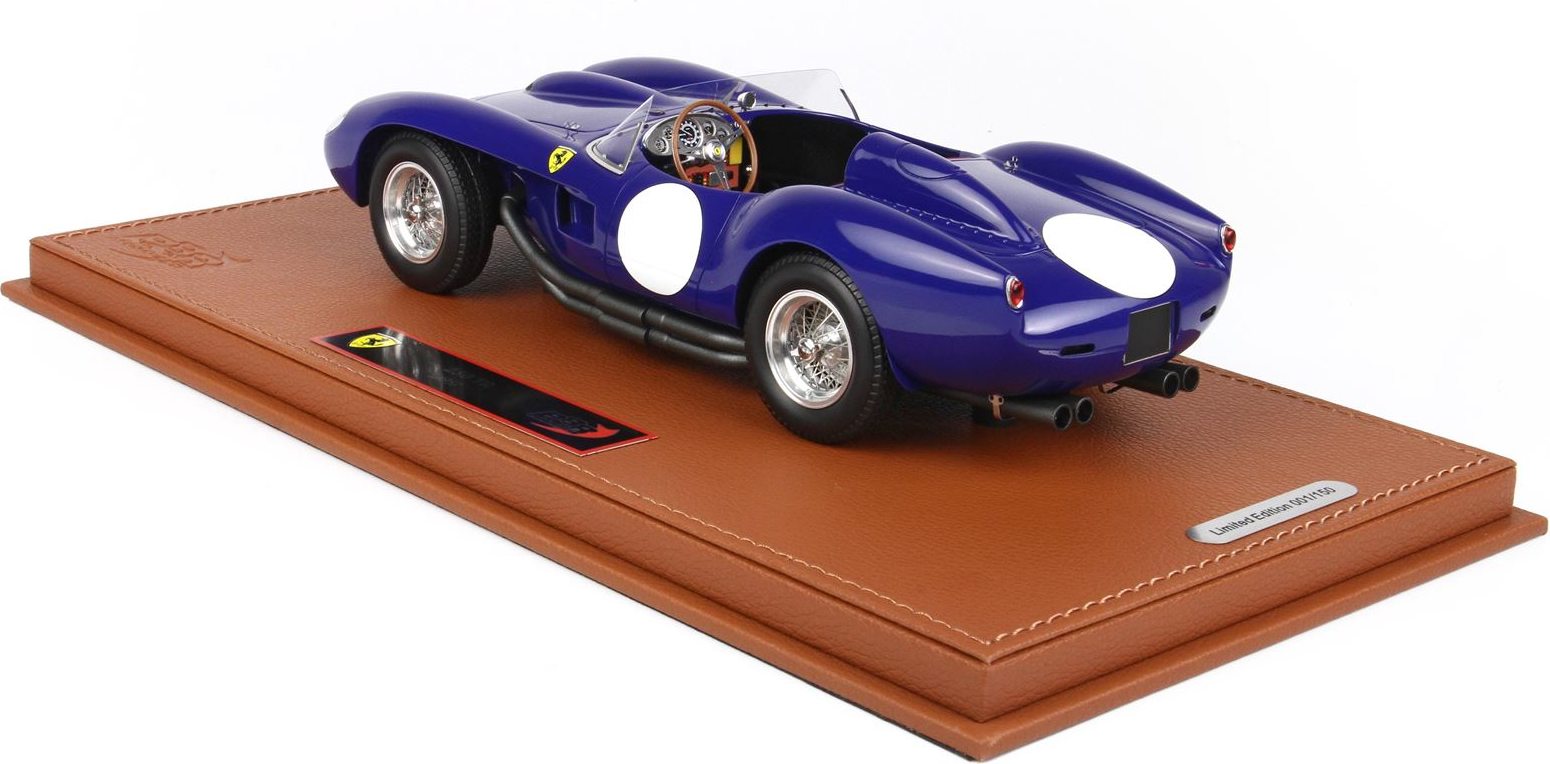 1957 Ferrari 250 Testarossa blue with Display Case in 1:18 scale by BBR