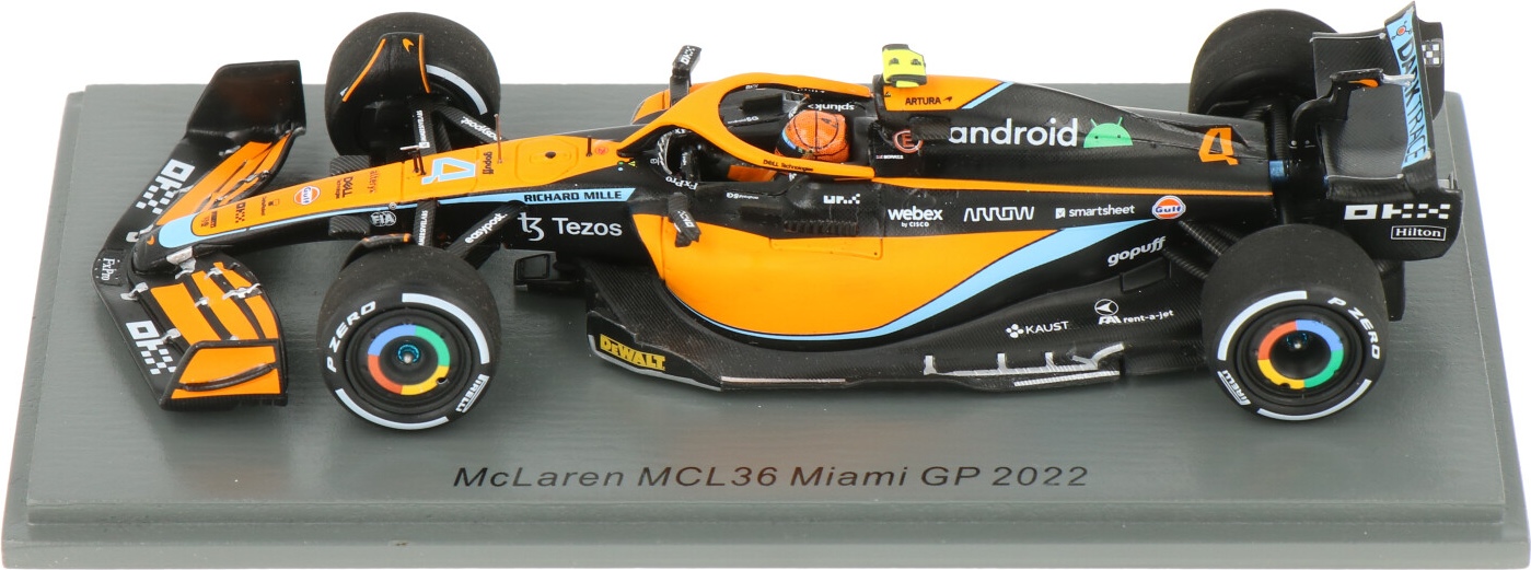 2022 McLaren MCL36 #4 Miami GP Lando Norris in 1:43 scale by Spark by Spark