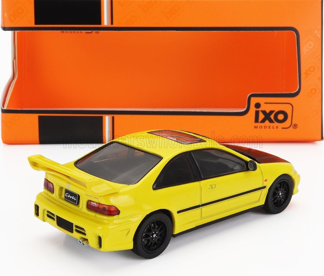 1995 Honda Civic EJ1 Coupe Yellow/Black in 1:43 scale by IXO