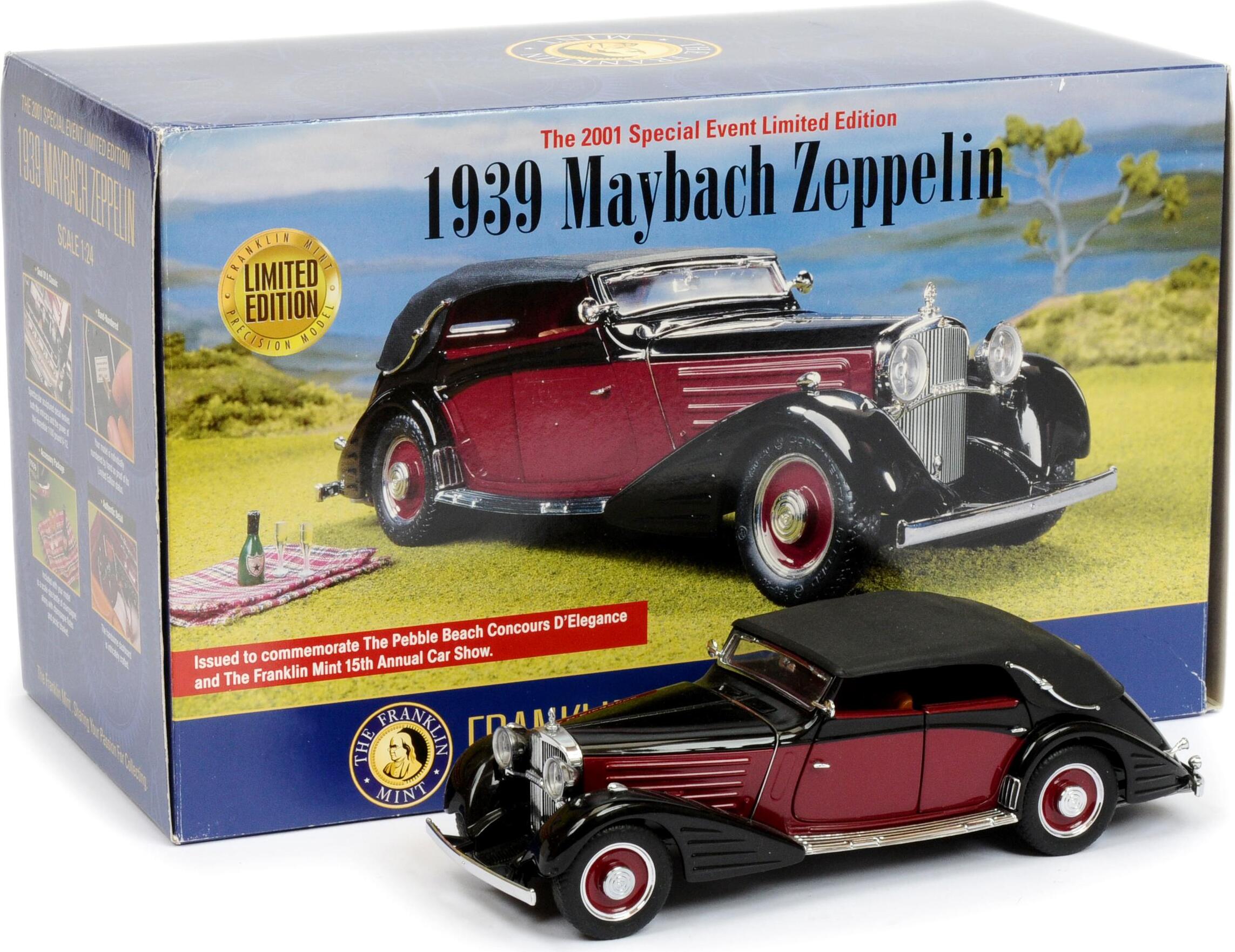1939 Maybach Zeppelin "2001 Pebble Beach Car" in 1:24 scale by Franklin ...