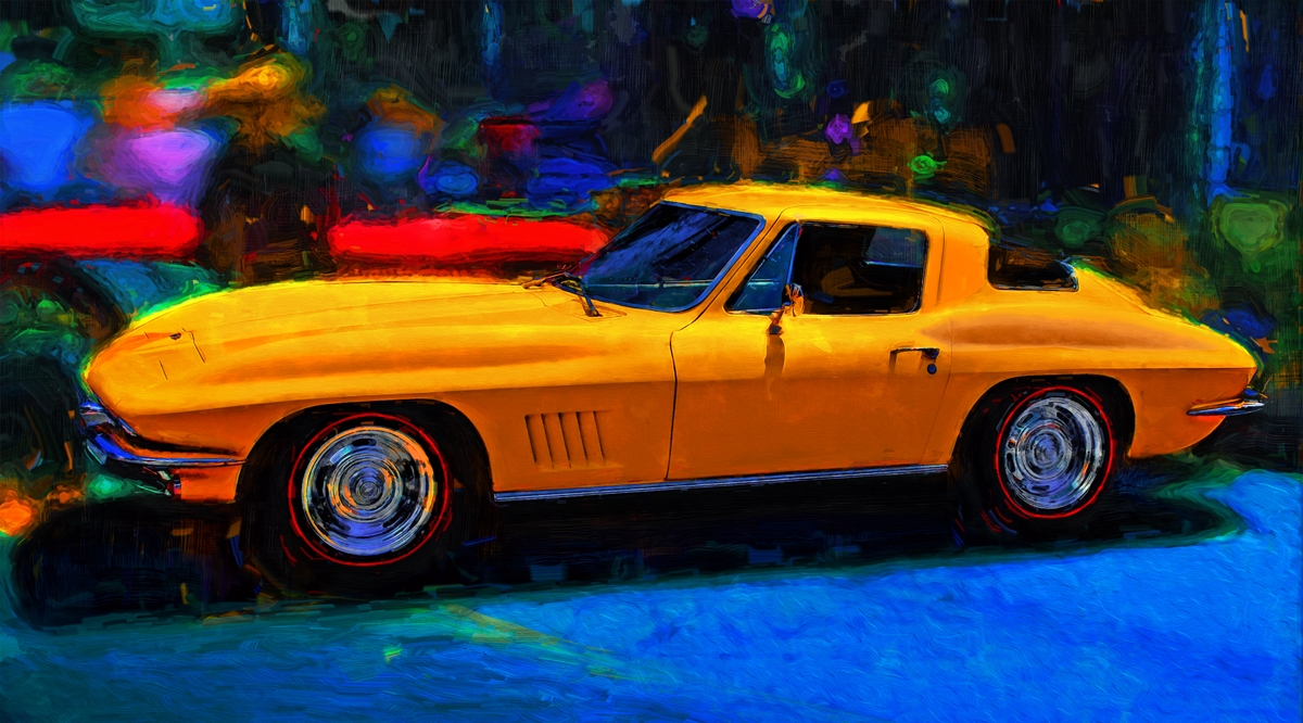 "Not So Mellow" Limited edition/hand numbered 1967 Corvette Abstract ...