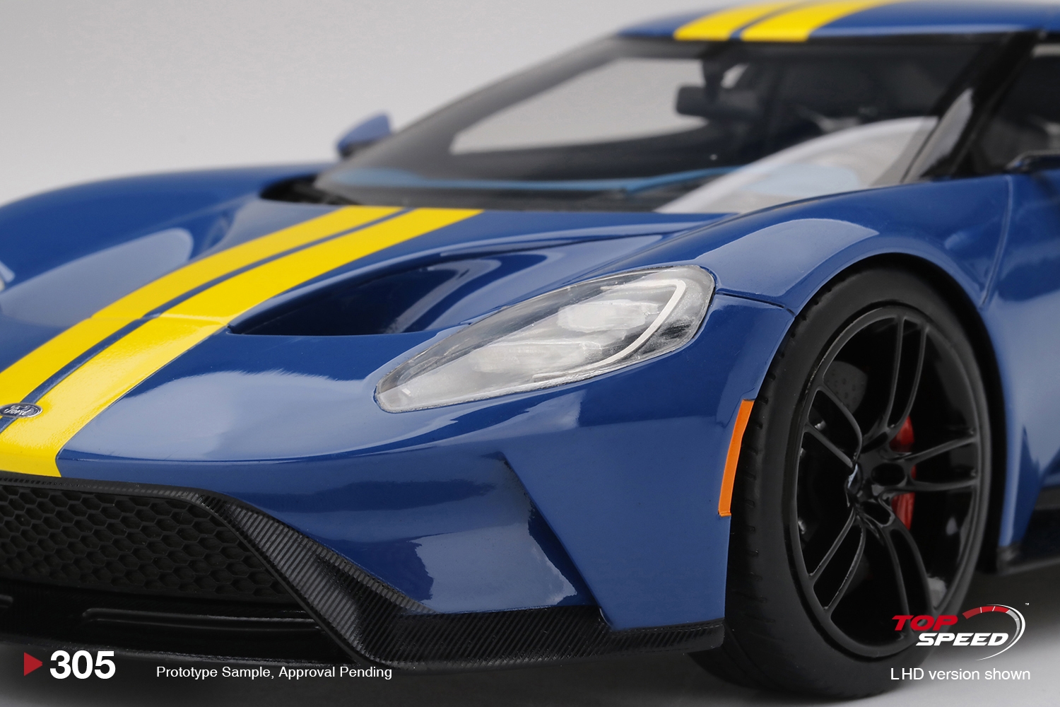 Ford GT Sunoco Blue w Yellow Stripe in 1:18 Scale by Topspeed by Topspeed