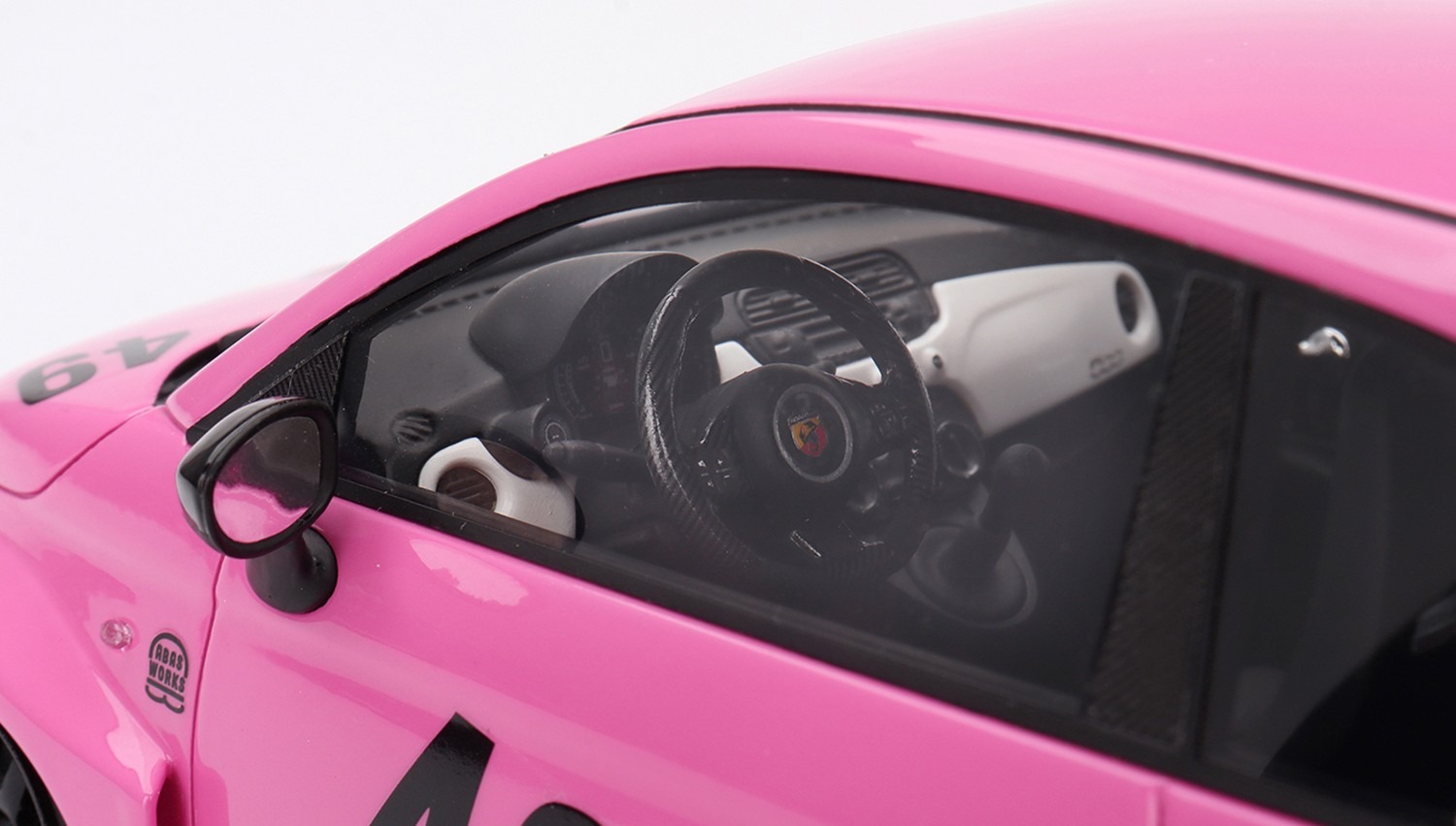 LB-WORKS x Abas Works Abarth 595 Pink in 1:18 scale by Topspeed